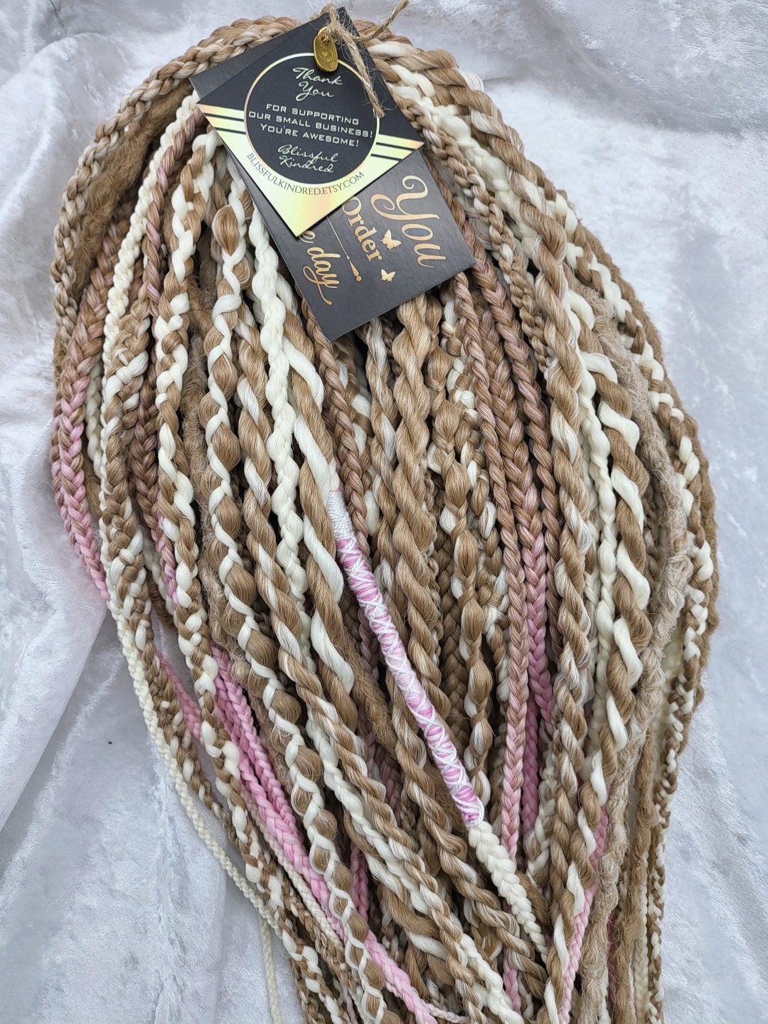 Mixture of Braid Extensions. Rose Gold Blonde Mixed With Pink and ...