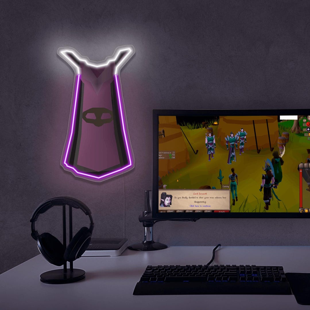 Old School Runescape Thieving Max Skillcape LED Neon Sign. OSRS Wall ...