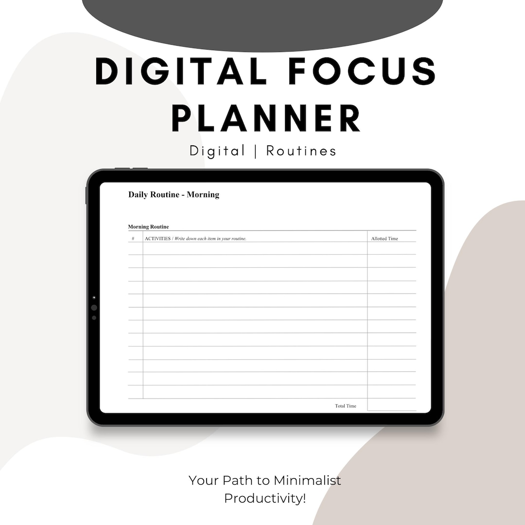 Digital Focus Planner Routine Templates || Achieve Your Goals! - Etsy