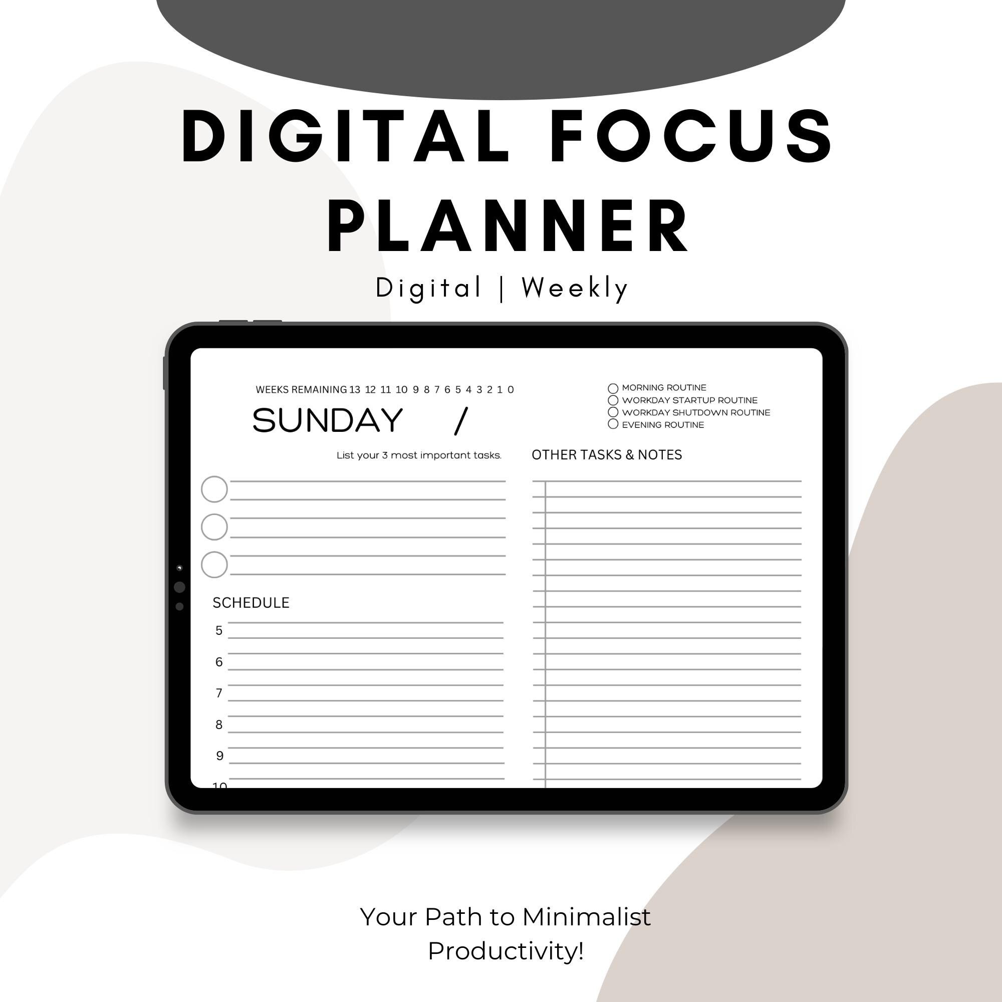 Digital Focus Planner: Weekly Template for Maximum Productivity - Etsy