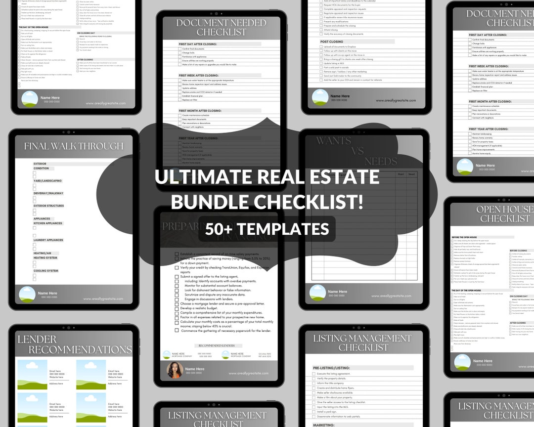 Real Estate Sellers Checklist Bundle, Real Estate Sellers Checklist ...