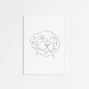 Personalised Cavoodle Face Digital Portrait | Minimalist Cavoodle Dog ...