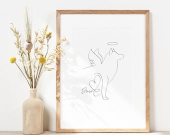 Husky Angel Drawing - Etsy