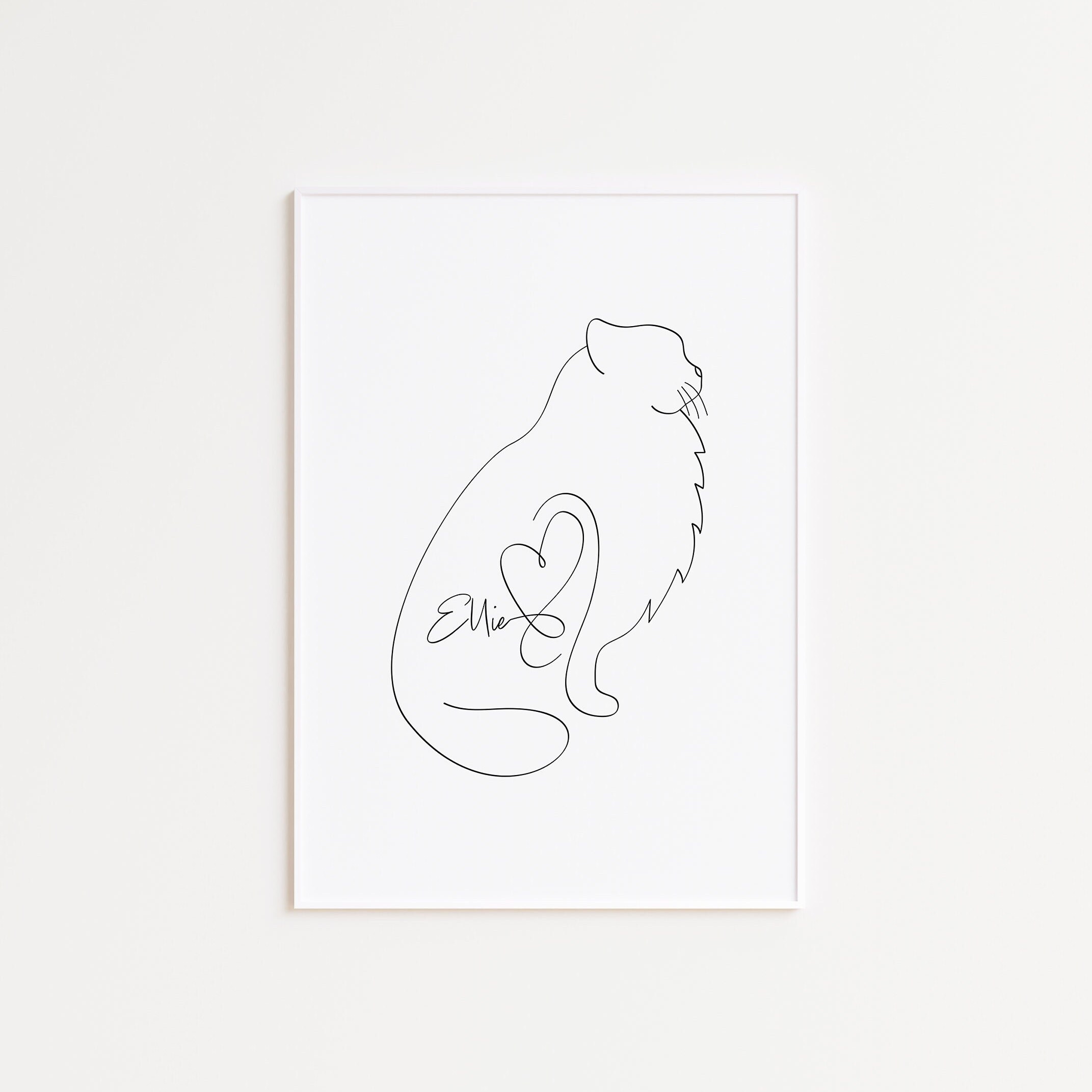 Personalised Ragdoll Cat Digital Print | Minimalist Ragdoll Line Art ...