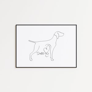 Personalised Hungarian Vizsla Dog Digital Portrait | Minimalist Vizsla ...