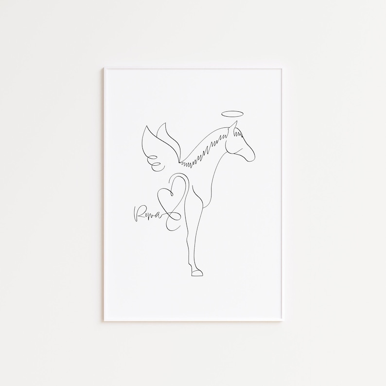 Impresión digital conmemorativa personalizada para caballos / Dibujo ...