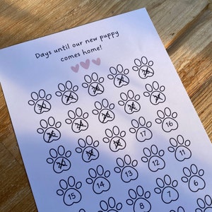 Countdown to New Puppy Calendar | Digital Download Puppy Calendar ...