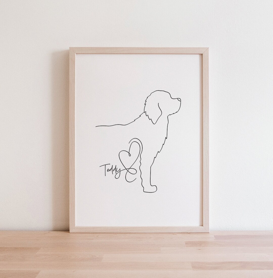 Personalised Groodle Goldendoodle Digital Portrait | Minimalist Groodle ...