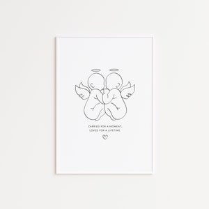 Twin Angel Babies Portrait Digital Print | Twin Loss Miscarriage ...