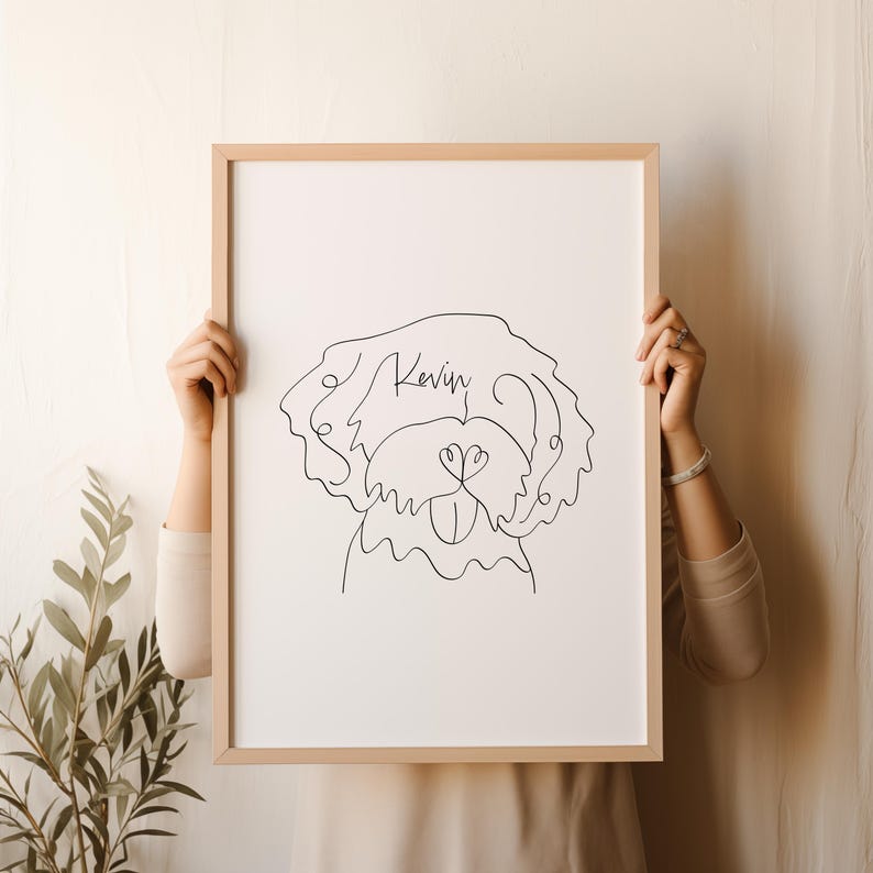 Ritratto personalizzato di Cavoodle / Stampa artistica minimalista di ...