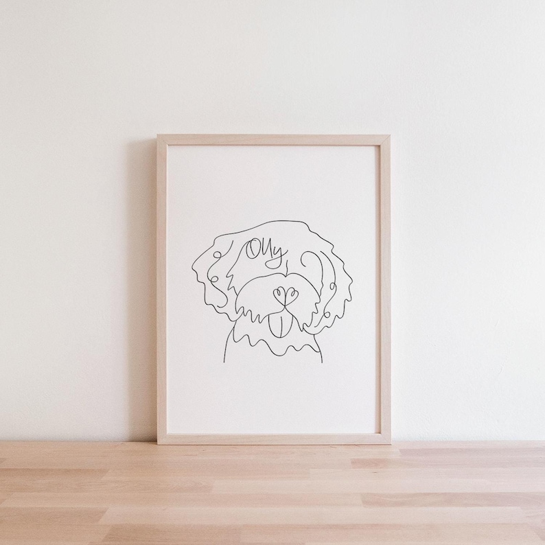 Ritratto personalizzato di Cavoodle / Stampa artistica minimalista di ...