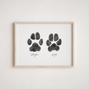 Custom 2 Dog Paw Print From Photo | Digital Dog Paw Prints | Dog and ...