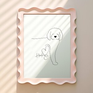 Personalised Labradoodle Digital Print Minimalist Labradoodle Line Art ...