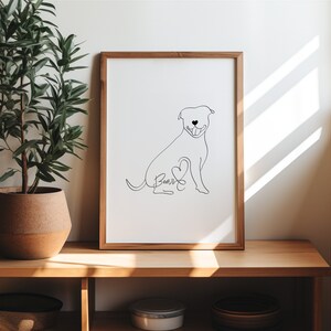 Personalised Blue Staffordshire Terrier Digital Print | Minimalist Blue ...