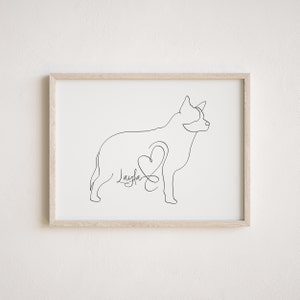 Personalised Australian Cattle Dog Digital Portrait | Blue Heeler Puppy ...