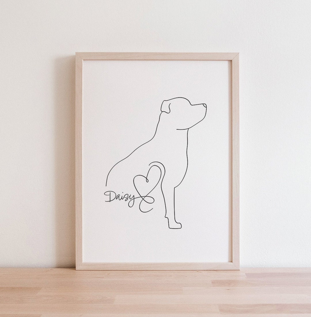 Personalised Staffordshire Bull Terrier Digital Print | Minimalist ...