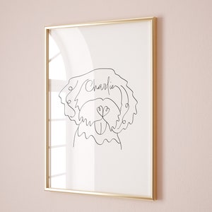 Personalised Cavoodle Face Digital Portrait | Minimalist Cavoodle Dog ...