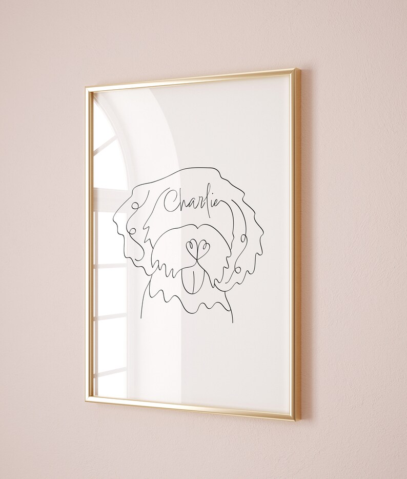 Personalised Cavoodle Face Digital Portrait | Minimalist Cavoodle Dog ...