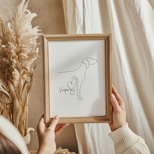 Personalised Hungarian Vizsla Dog Digital Portrait | Minimalist Vizsla ...