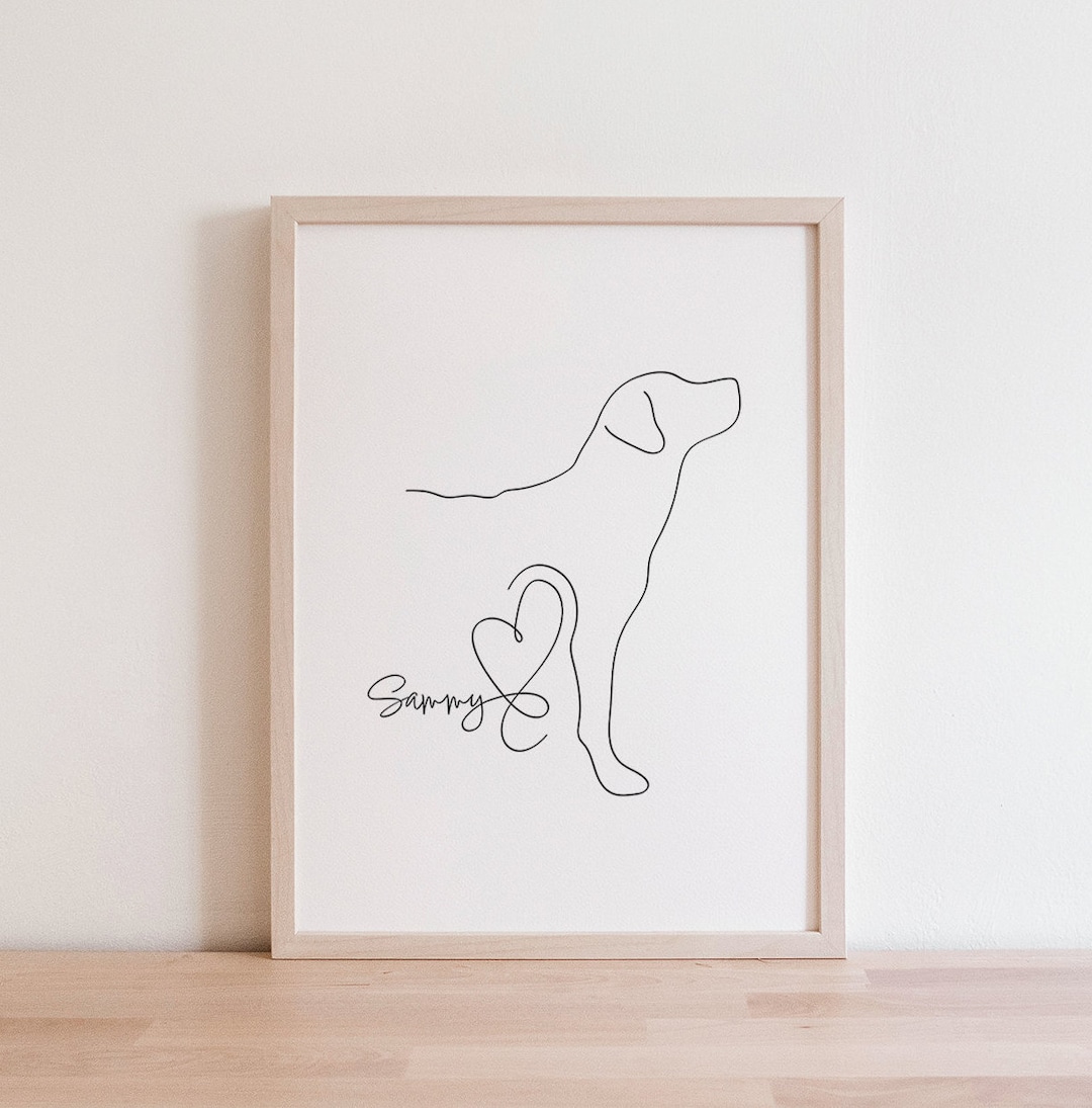 Personalised Labrador Retriever Puppy Digital Portrait | Minimalist ...