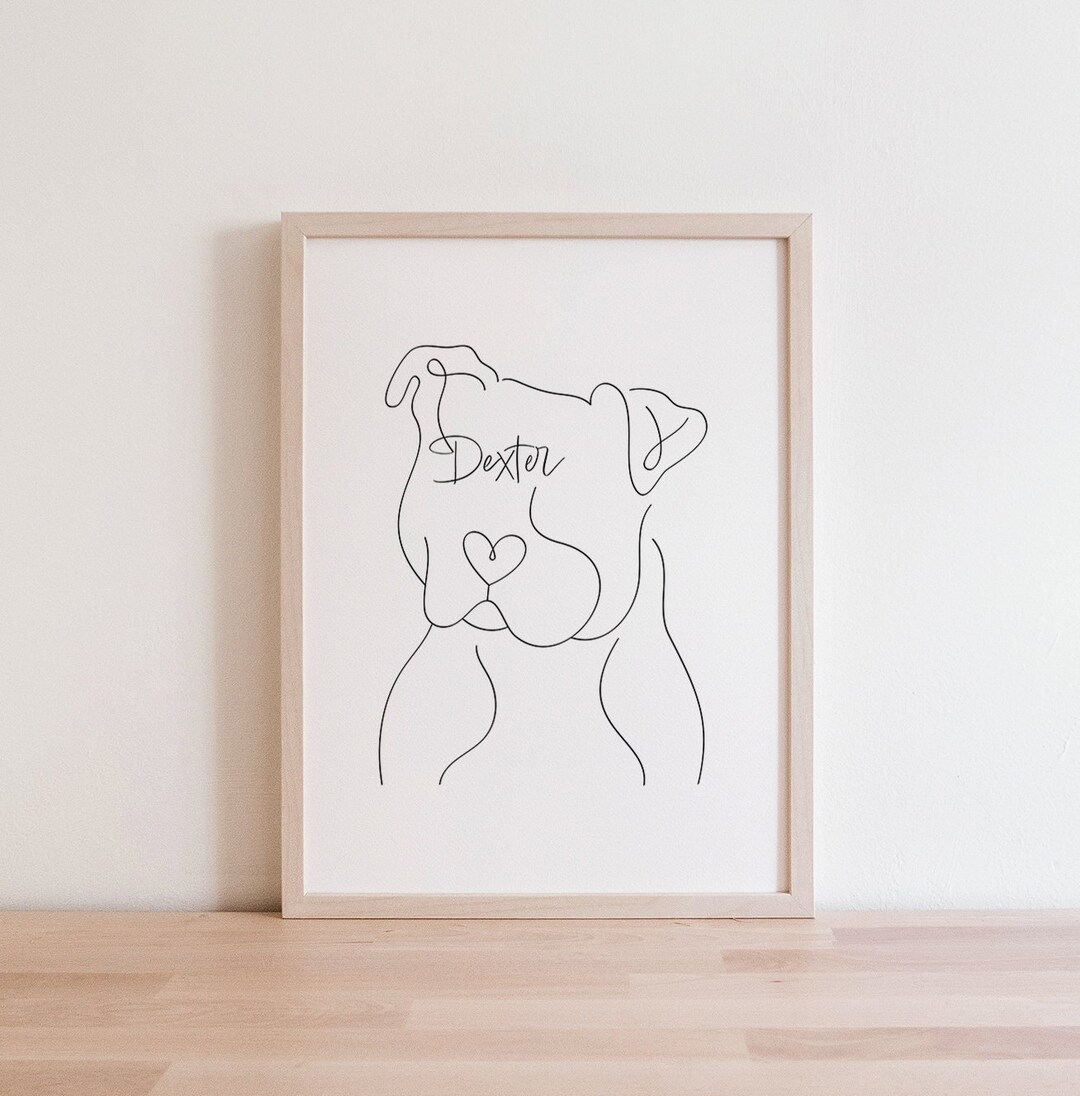 Personalised Staffordshire Bull Terrier Digital Print | Minimalist ...