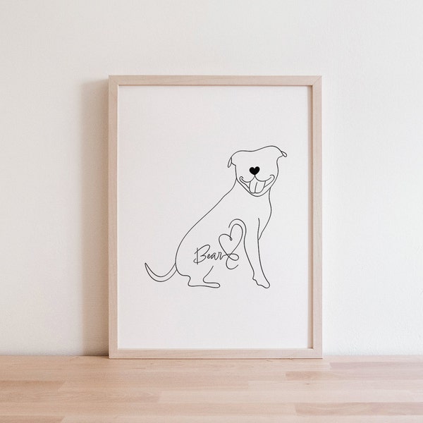 Blue Staffy Drawing - Etsy
