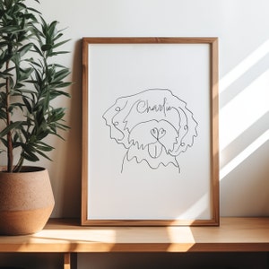 Personalised Cavoodle Face Digital Portrait | Minimalist Cavoodle Dog ...