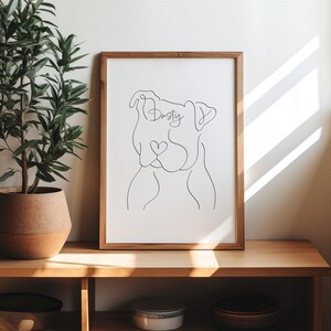 Personalised Staffordshire Bull Terrier Digital Print | Minimalist ...