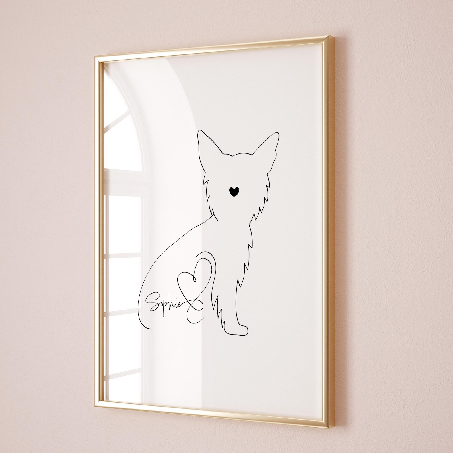 Personalised Yorkshire Terrier Portrait | Minimalist Yorkie Line Art ...