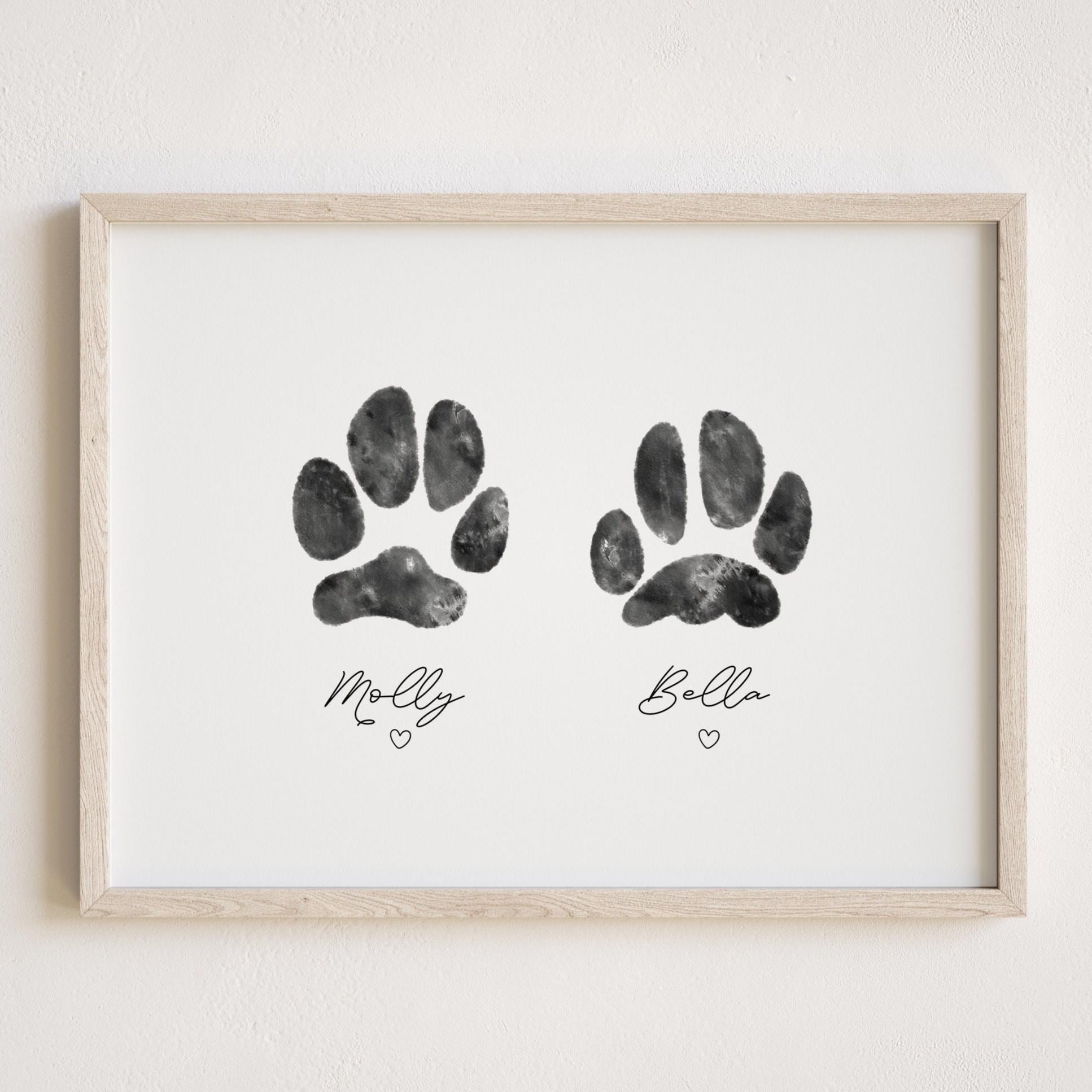 Custom Double Dog Paw Print From Photo | Two Dog Paw Print Digital Art ...