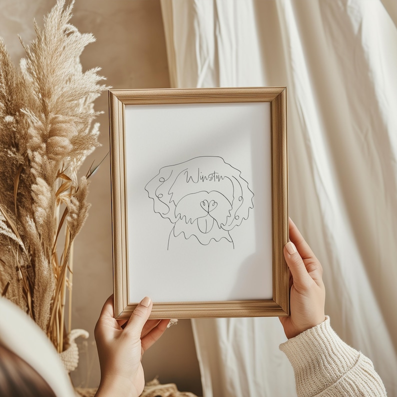 Ritratto personalizzato di Cavoodle / Stampa artistica minimalista di ...