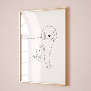 Personalised Labradoodle Digital Print | Minimalist Labradoodle Line ...