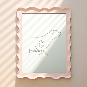 Personalised American Bully Digital Portrait Minimalist Bully Line Art ...