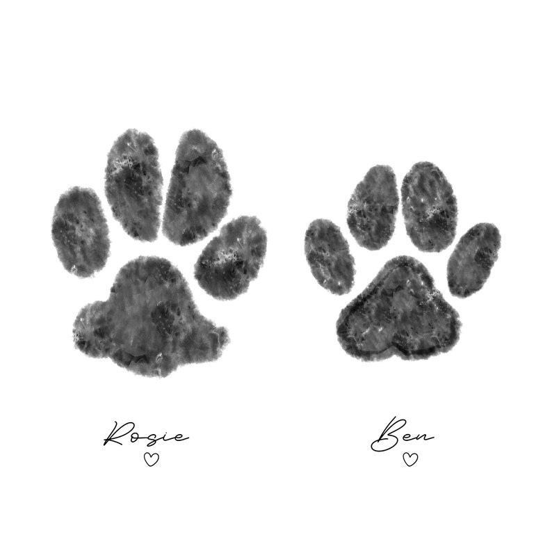 Custom 2 Dog Paw Print From Photo Digital Dog Paw Prints - Etsy