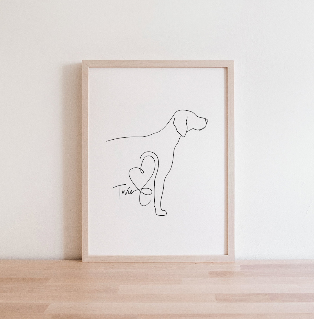 Personalised Pudelpointer Dog Digital Portrait | Pudelpointer Line ...