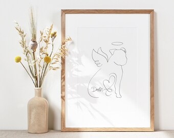 Staffy Angel Drawing - Etsy
