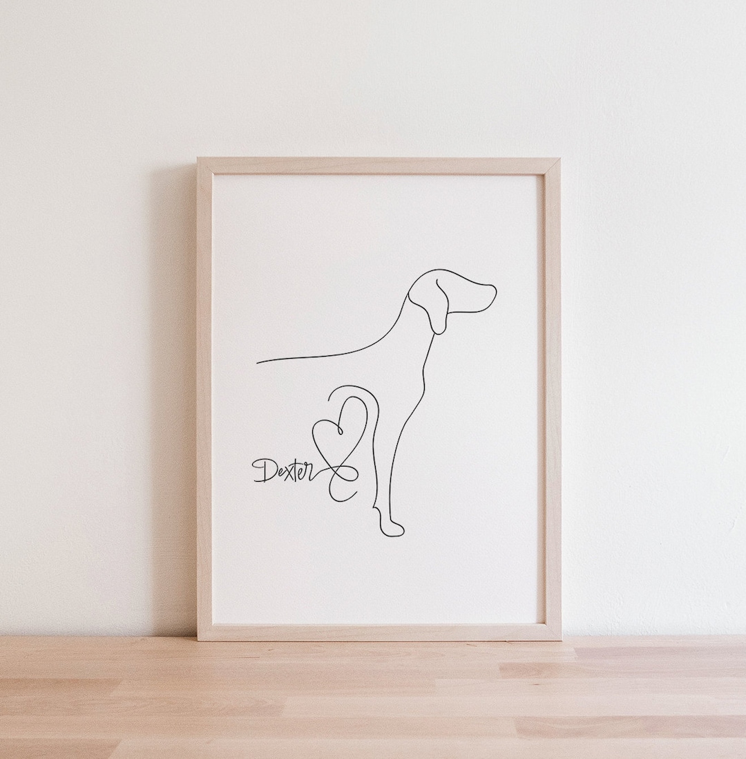 Personalised Hungarian Vizsla Dog Digital Portrait | Minimalist Vizsla ...