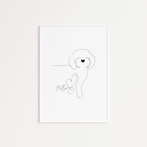 Personalised Cavoodle Digital Portrait | Cavoodle Puppy With Name Gift ...