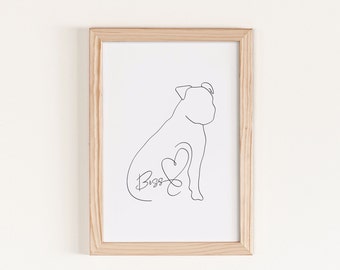 Staffy Outline - Etsy Australia
