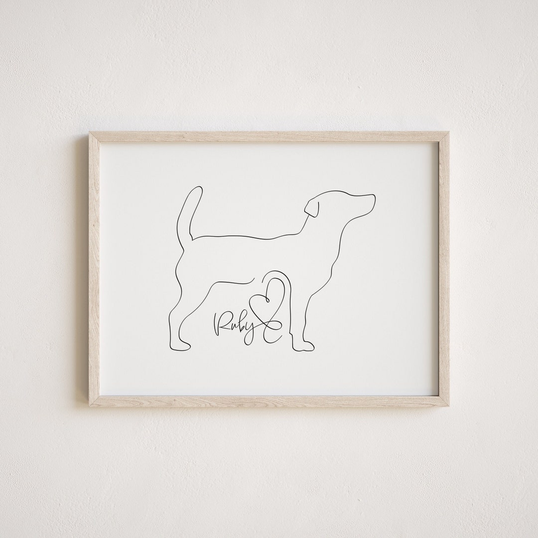 Personalised Jack Russell Digital Portrait | Minimalist Jack Russell ...
