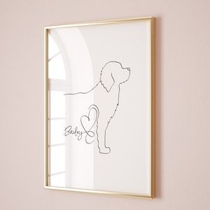 Personalised Groodle Goldendoodle Digital Portrait | Minimalist Groodle ...