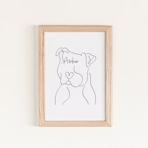 Personalised Staffordshire Bull Terrier Digital Print | Minimalist ...