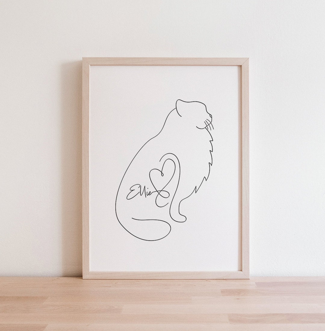 Personalised Ragdoll Cat Digital Print | Minimalist Ragdoll Line Art ...