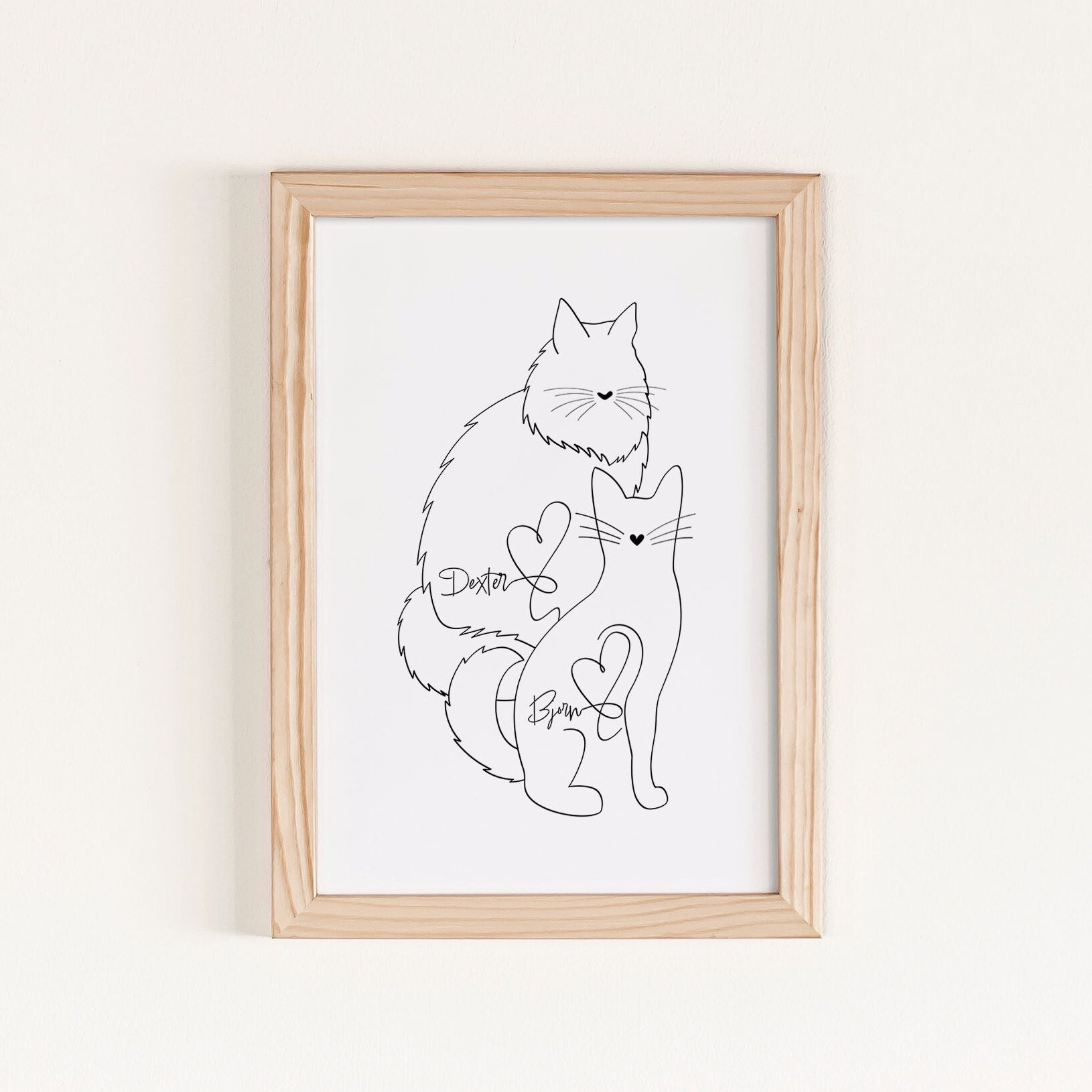 Two Cats Together Drawing