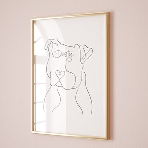 Personalised Staffordshire Bull Terrier Digital Print | Minimalist ...