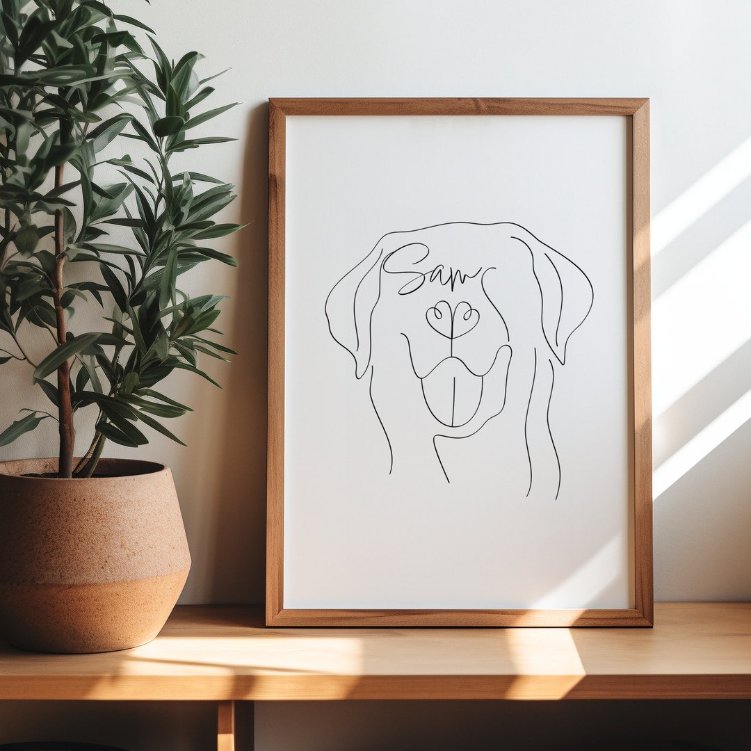 Personalised Labrador Puppy Dog Minimalist Digital Portrait | Labrador ...