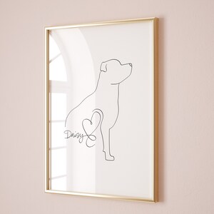 Personalised Staffordshire Bull Terrier Digital Print | Minimalist ...