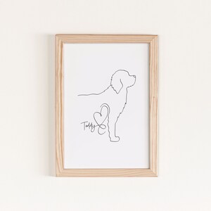 Personalised Groodle Goldendoodle Digital Portrait Minimalist Groodle ...