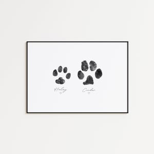 Custom 2 Dog Paw Print From Photo | Digital Dog Paw Prints | Dog and ...