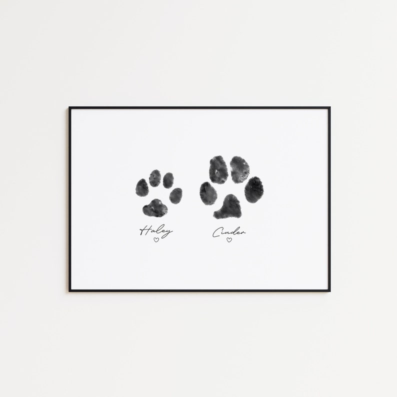 Custom Double Dog Paw Print From Photo | Two Dog Paw Print Digital Art ...